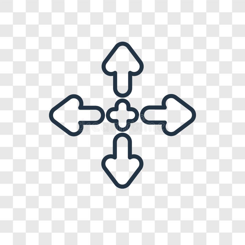 Move Concept Vector Linear Icon Isolated on Transparent Background ...