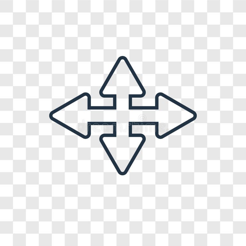 Move Concept Vector Linear Icon Isolated on Transparent Background ...