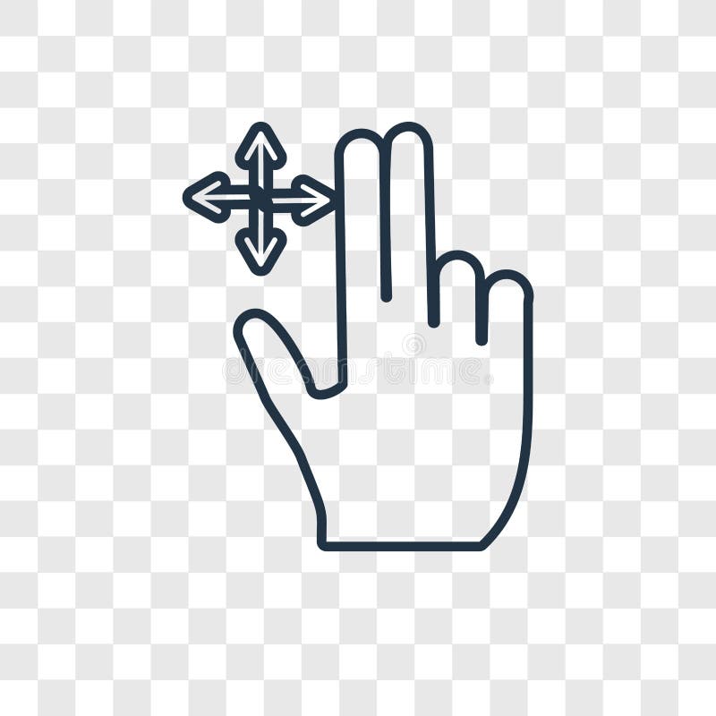 Move Concept Vector Linear Icon Isolated on Transparent Background ...