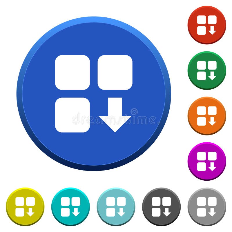 Move Down Component Beveled Buttons Stock Vector - Illustration of unit ...