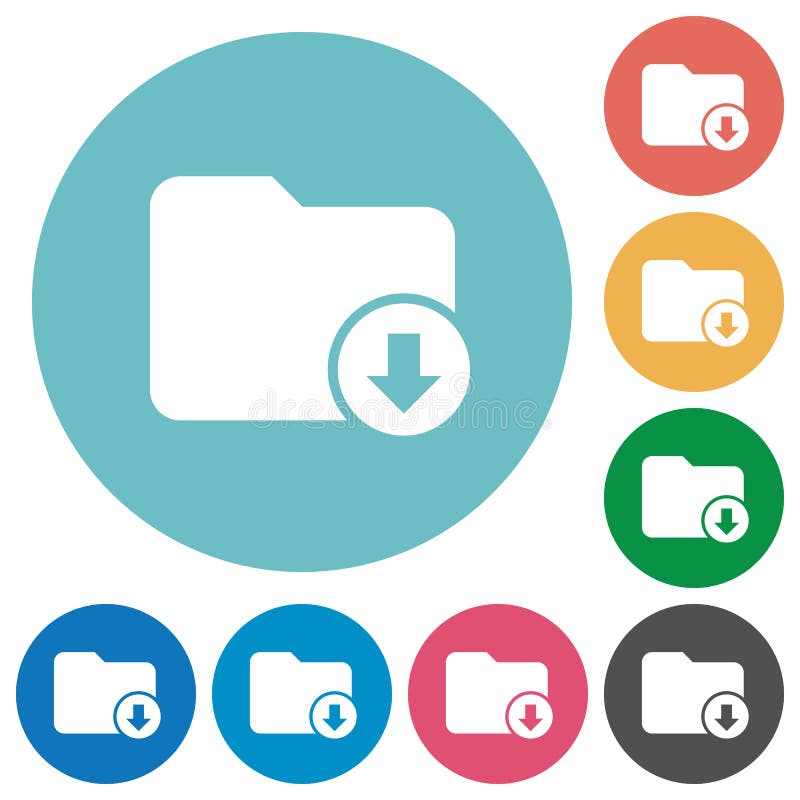 Move Down Directory Flat Round Icons Stock Vector - Illustration of ...