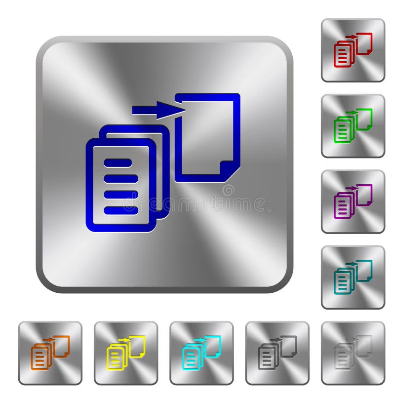 Move File Rounded Square Steel Buttons Stock Vector - Illustration of ...