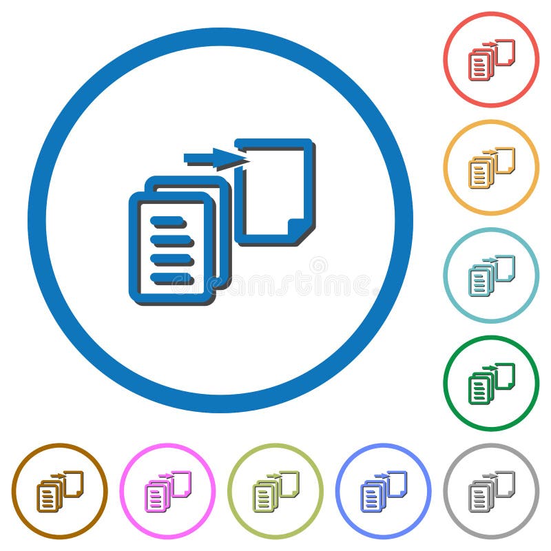 Move File Icons with Shadows and Outlines Stock Vector - Illustration ...