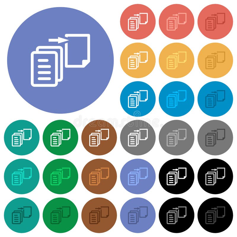 Move File Round Flat Multi Colored Icons Stock Vector - Illustration of ...