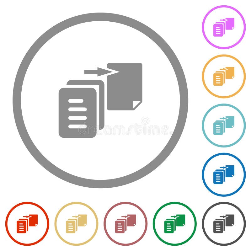 Move File Solid Flat Icons with Outlines Stock Vector - Illustration of ...