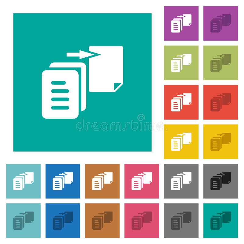 Move File Solid Square Flat Multi Colored Icons Stock Vector ...