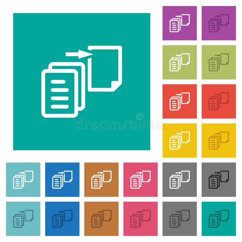 Move File Square Flat Multi Colored Icons Stock Vector - Illustration ...
