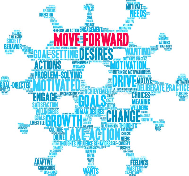 Move Forward Word Cloud stock vector. Illustration of action - 211015930