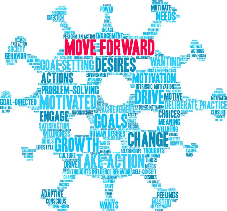Move Forward Word Cloud stock vector. Illustration of action - 211015930
