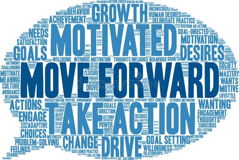 Move Forward Word Cloud stock vector. Illustration of motivated - 211015913