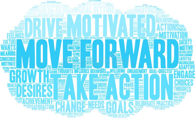 Move Forward Word Cloud stock vector. Illustration of motivated - 211016037