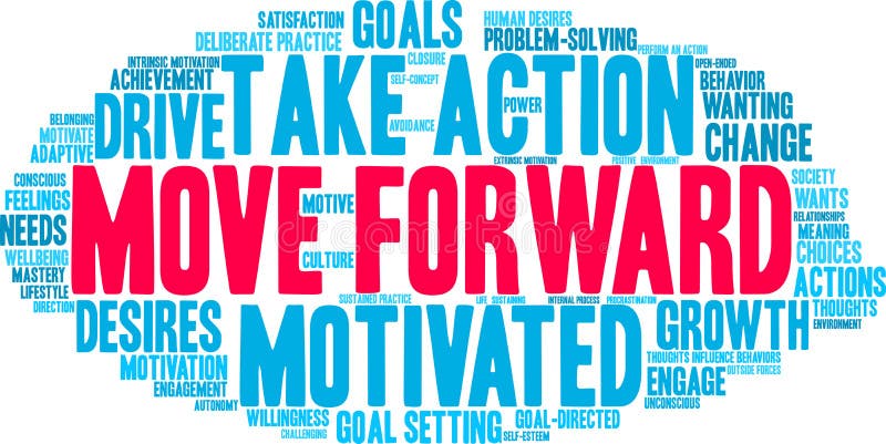 Move Forward Word Cloud stock vector. Illustration of deliberate ...