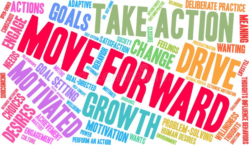 Move Forward Word Cloud stock vector. Illustration of intrinsic - 211016098