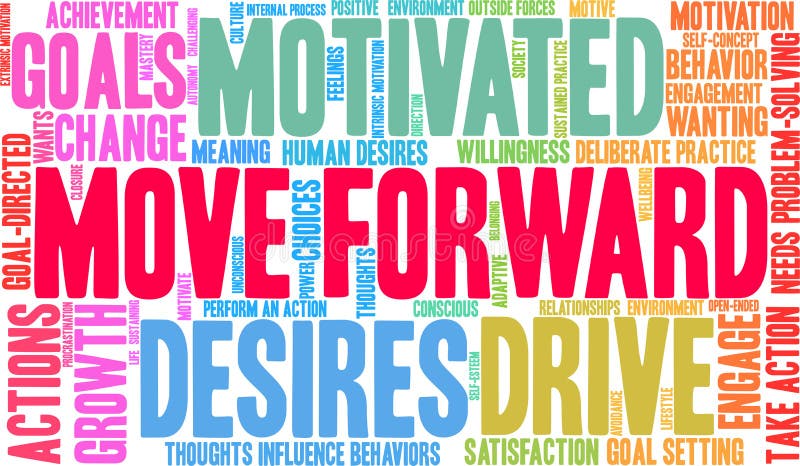 Move Forward Word Cloud stock vector. Illustration of actions - 211016109