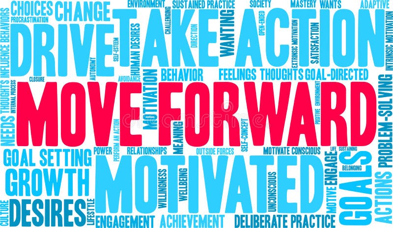 Move Forward Word Cloud stock vector. Illustration of motivated - 211016118