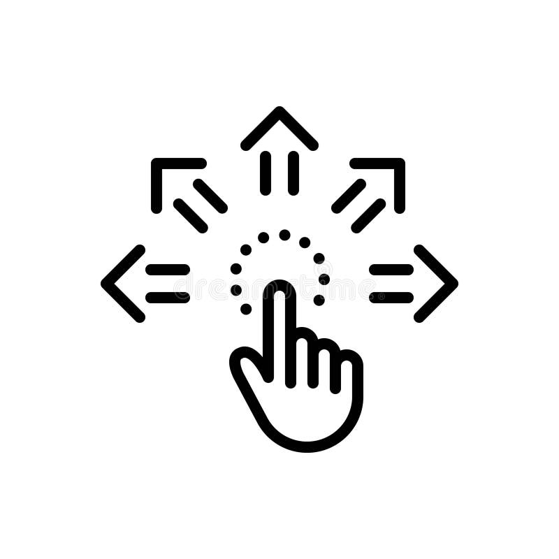 Black Line Icon for Move, Arrow and Click Stock Vector - Illustration ...