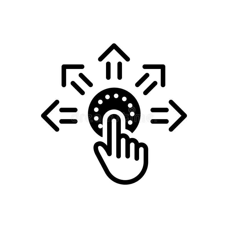 Black Solid Icon for Move, Arrow and Click Stock Illustration ...