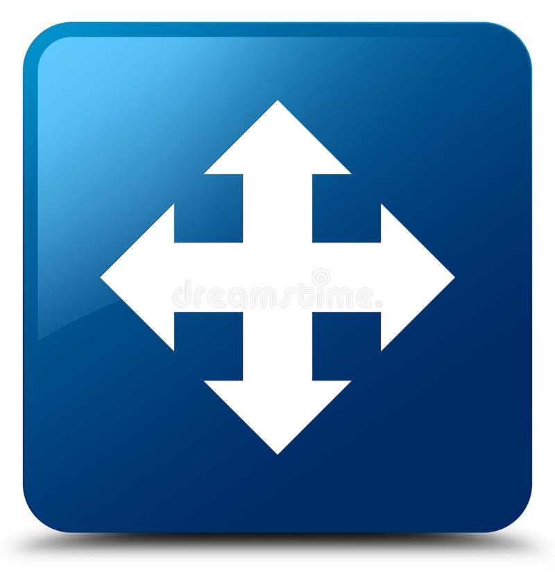 Move Icon Blue Square Button Stock Illustration - Illustration of ...