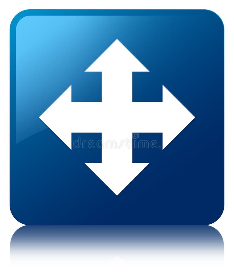 Move Icon Blue Square Button Stock Illustration - Illustration of arrow ...