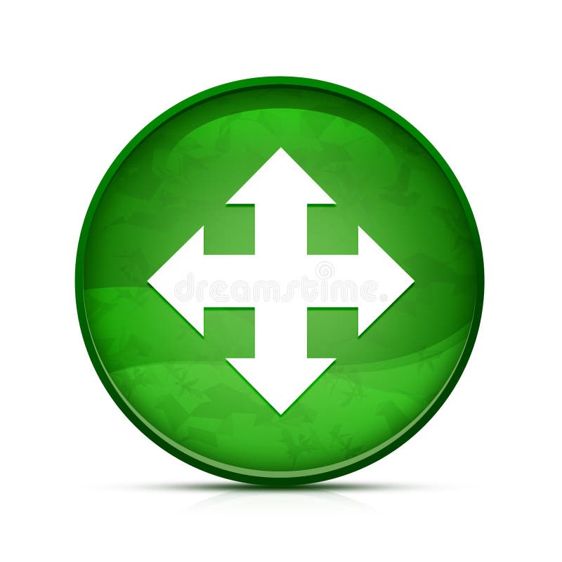 Move Icon on Classy Splash Green Round Button Illustration Stock ...