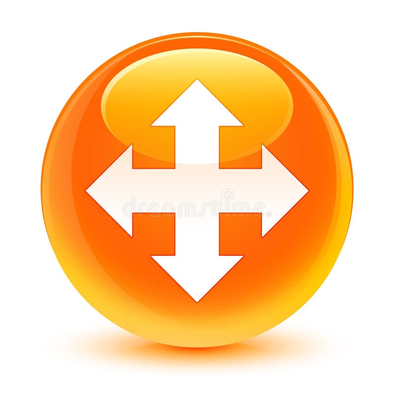 Move Icon Glassy Orange Round Button Stock Illustration - Illustration ...