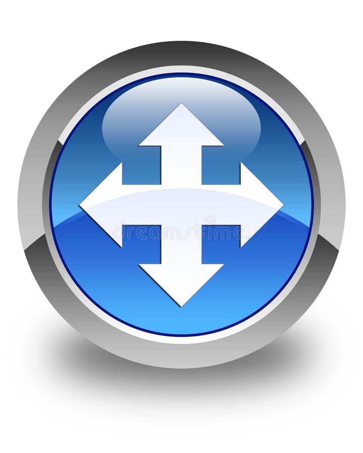 Move Icon Glossy Blue Round Button Stock Illustration - Illustration of ...