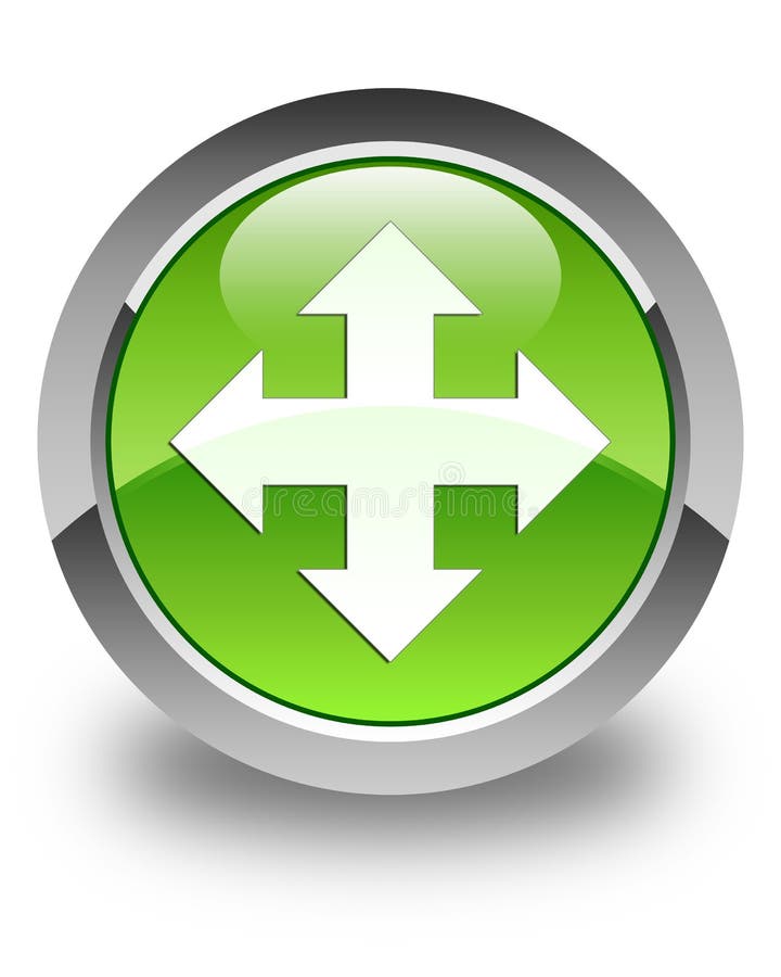 Move Icon Glossy Green Round Button Stock Illustration - Illustration ...