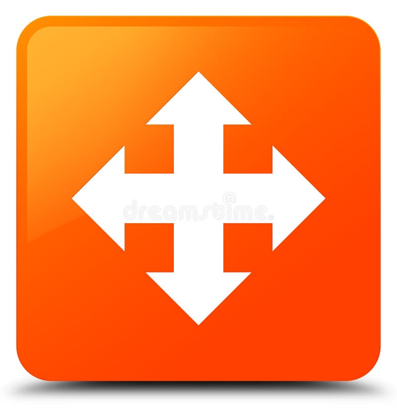 Move Icon Orange Square Button Stock Illustration - Illustration of ...