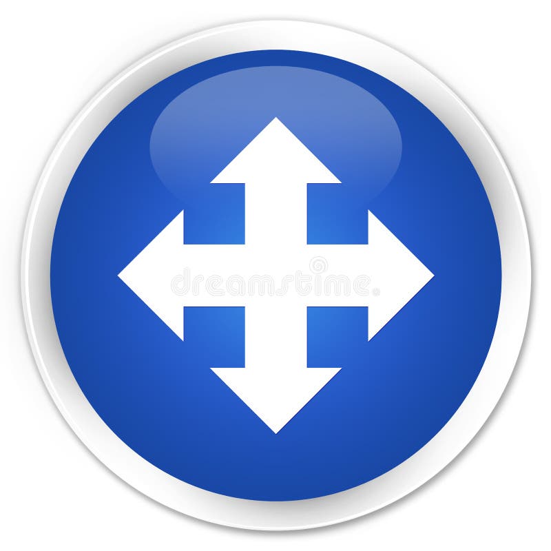 Move Icon Premium Blue Round Button Stock Illustration - Illustration ...