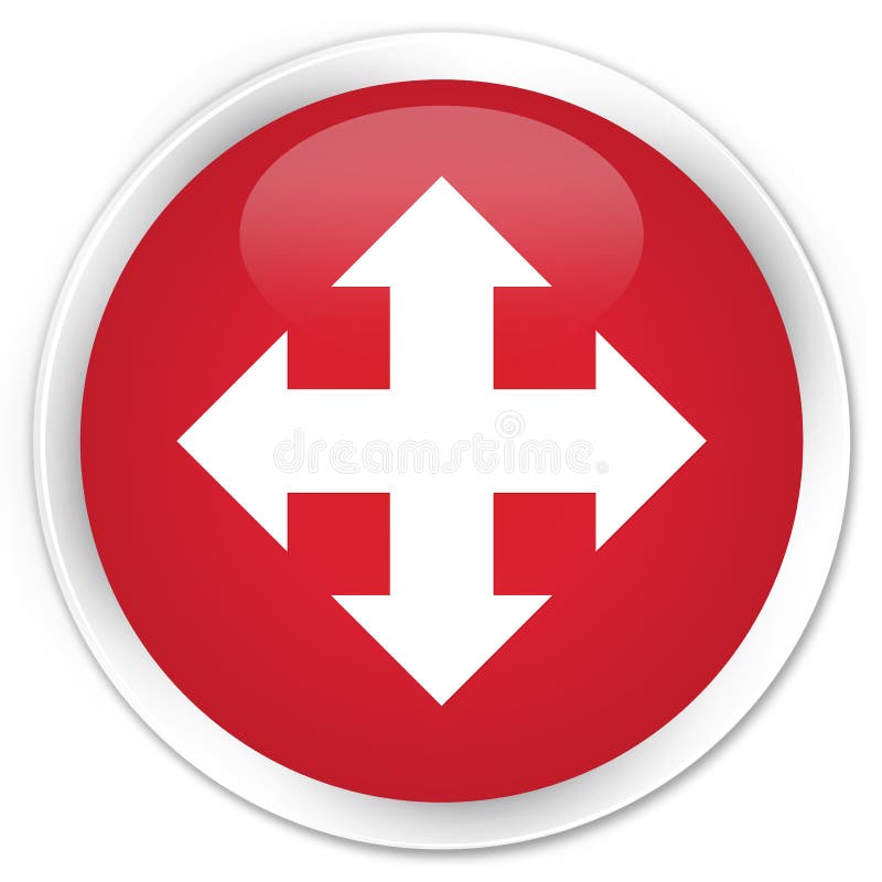 Move Icon Premium Red Round Button Stock Illustration - Illustration of ...
