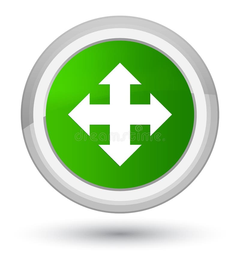 Move Icon Prime Green Round Button Stock Illustration - Illustration of ...