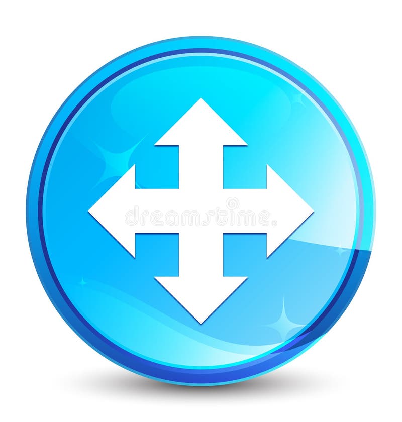 Move Icon Splash Natural Blue Round Button Stock Vector - Illustration ...
