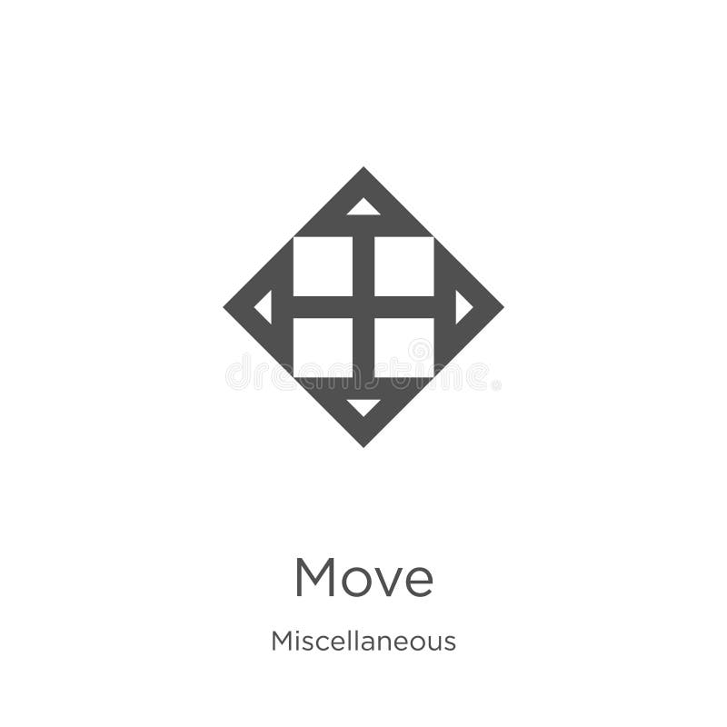 Move Icon Vector from Miscellaneous Collection. Thin Line Move Outline ...