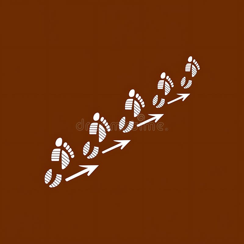 Move with Intention Footprints with Arrow Path Behind, with Thick White ...