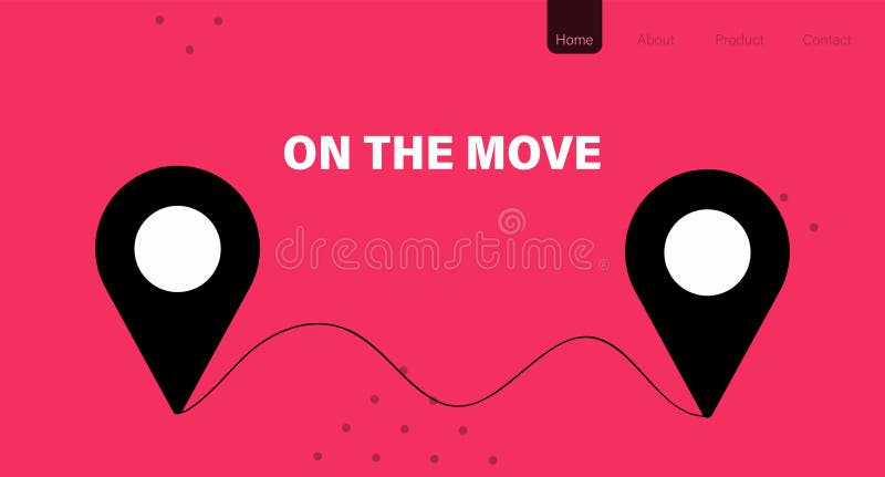 On the Move. a Linear Path from a Map Point To a Point Stock Vector ...