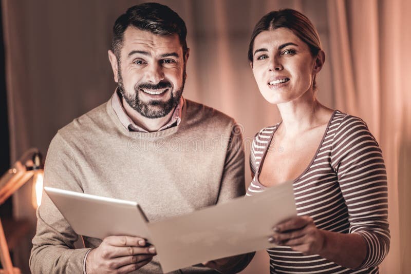 Motivated Boss and Secretery Speaking about New Project Stock Photo ...