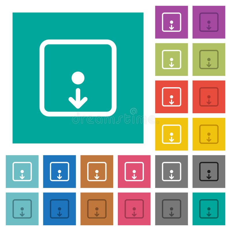 Move Object Down Square Flat Multi Colored Icons Stock Vector ...