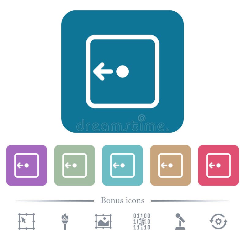 Move Object Left Flat Icons on Color Rounded Square Backgrounds Stock ...