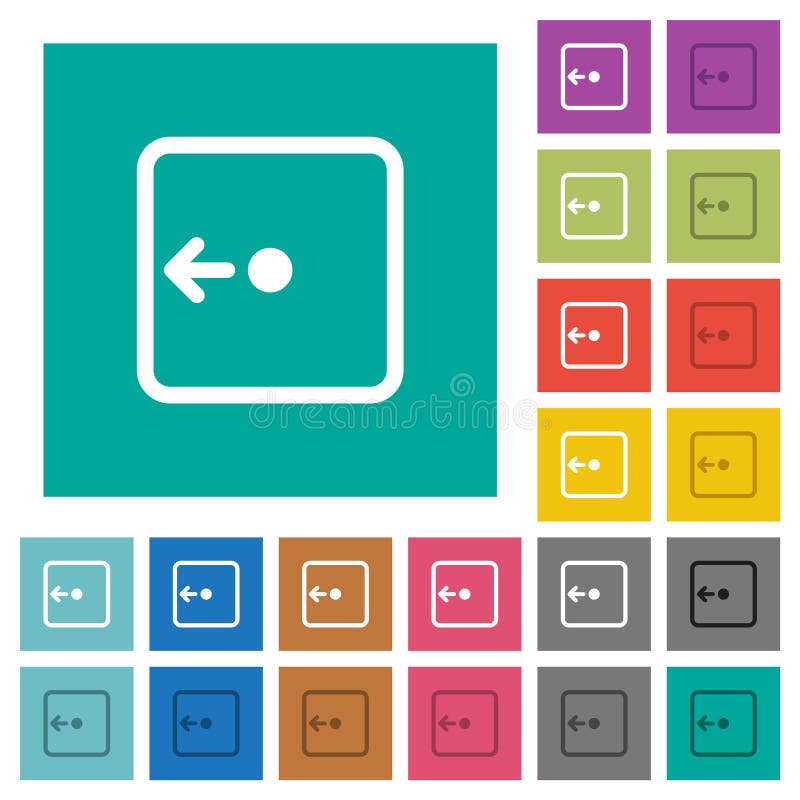 Move Object Left Square Flat Multi Colored Icons Stock Vector ...