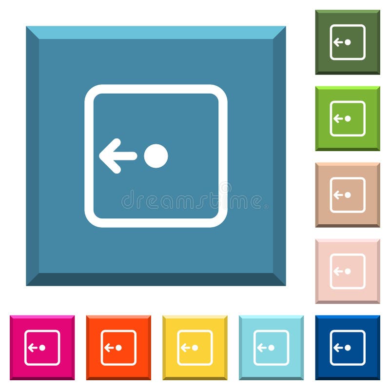 Move Object Left White Icons on Edged Square Buttons Stock Vector ...