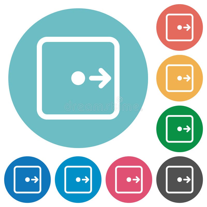 Move Object Right Flat Round Icons Stock Vector - Illustration of ...