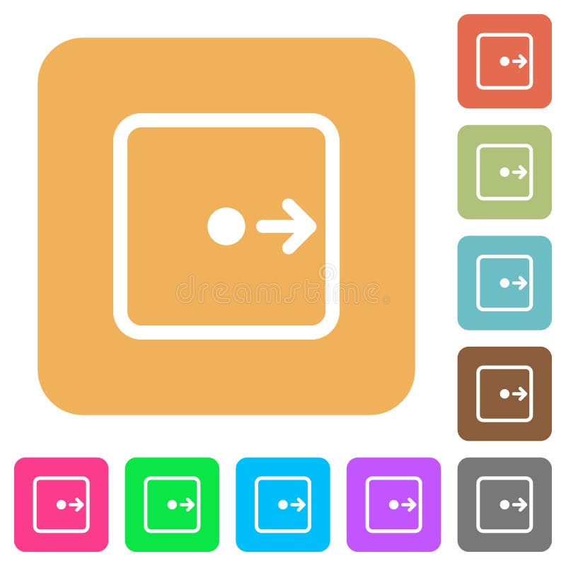 Move Object Right Rounded Square Flat Icons Stock Vector - Illustration ...