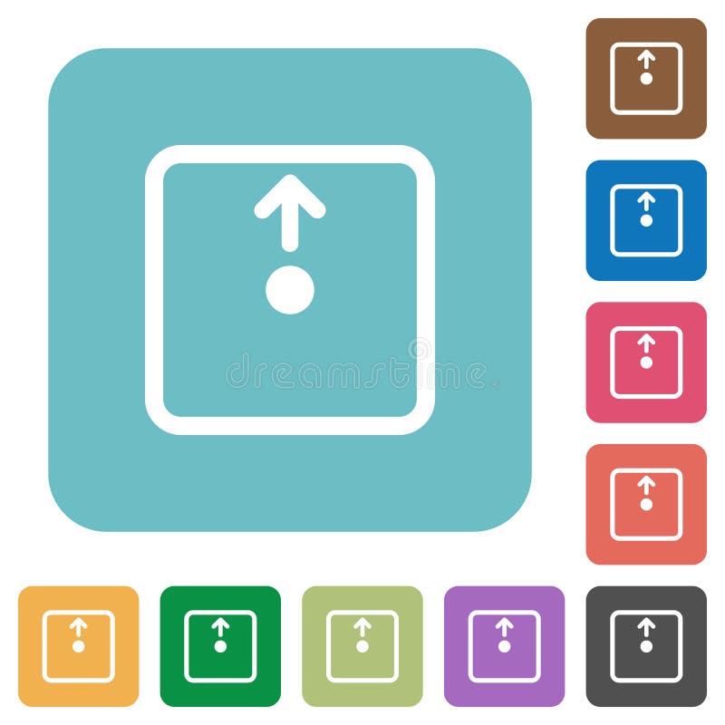 Move Object Up Rounded Square Flat Icons Stock Vector - Illustration of ...