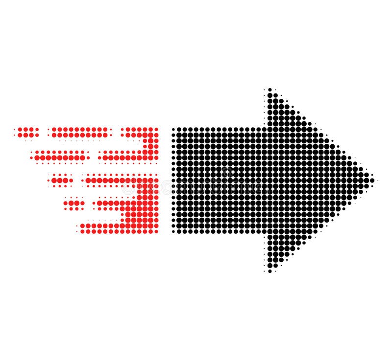 Move Right Halftone Dotted Icon with Fast Rush Effect Stock Vector ...