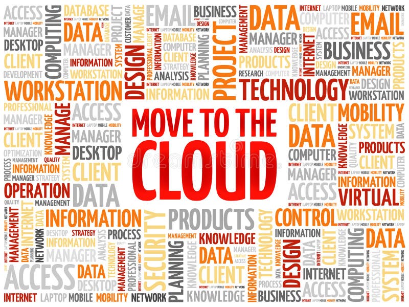 Move To the Cloud Word Cloud Stock Illustration - Illustration of ...