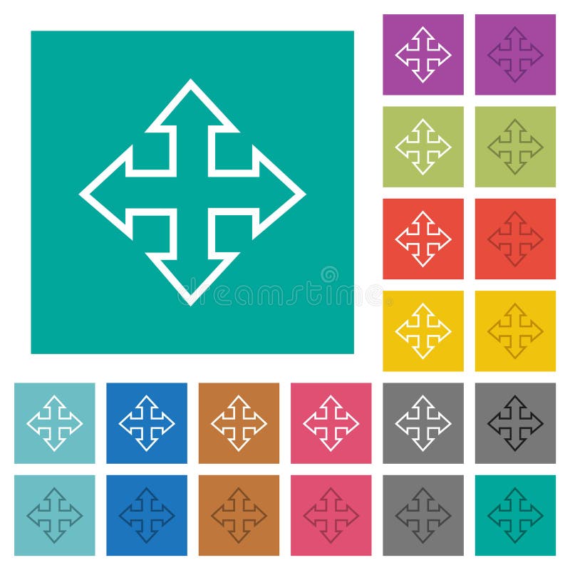 Move Tool Outline Square Flat Multi Colored Icons Stock Vector ...
