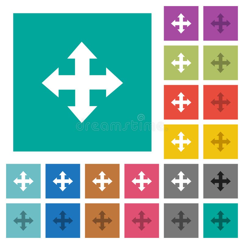 Move Tool Square Flat Multi Colored Icons Stock Vector - Illustration ...