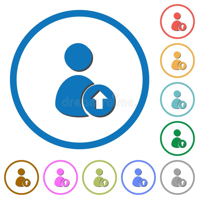 Move Up User Icons with Shadows and Outlines Stock Vector ...