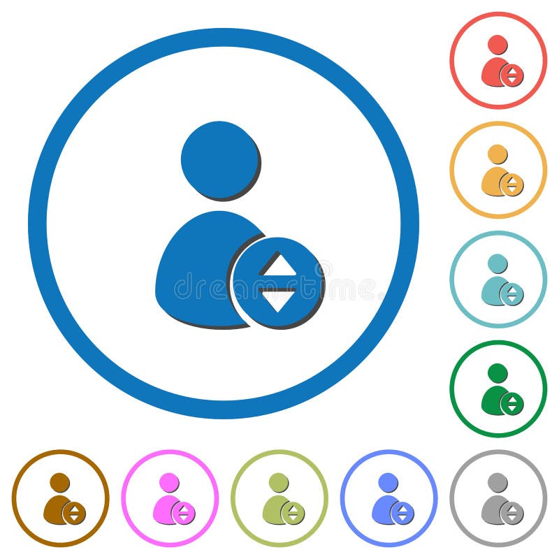 Move User Account Icons with Shadows and Outlines Stock Vector ...