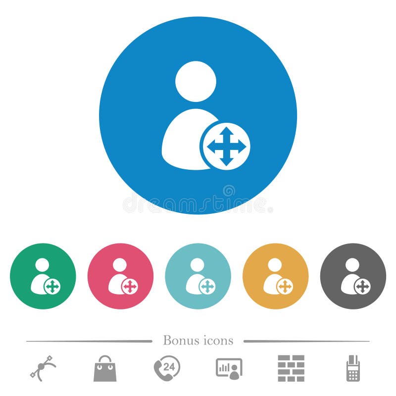 Move user flat round icons stock vector. Illustration of circular - 199587243